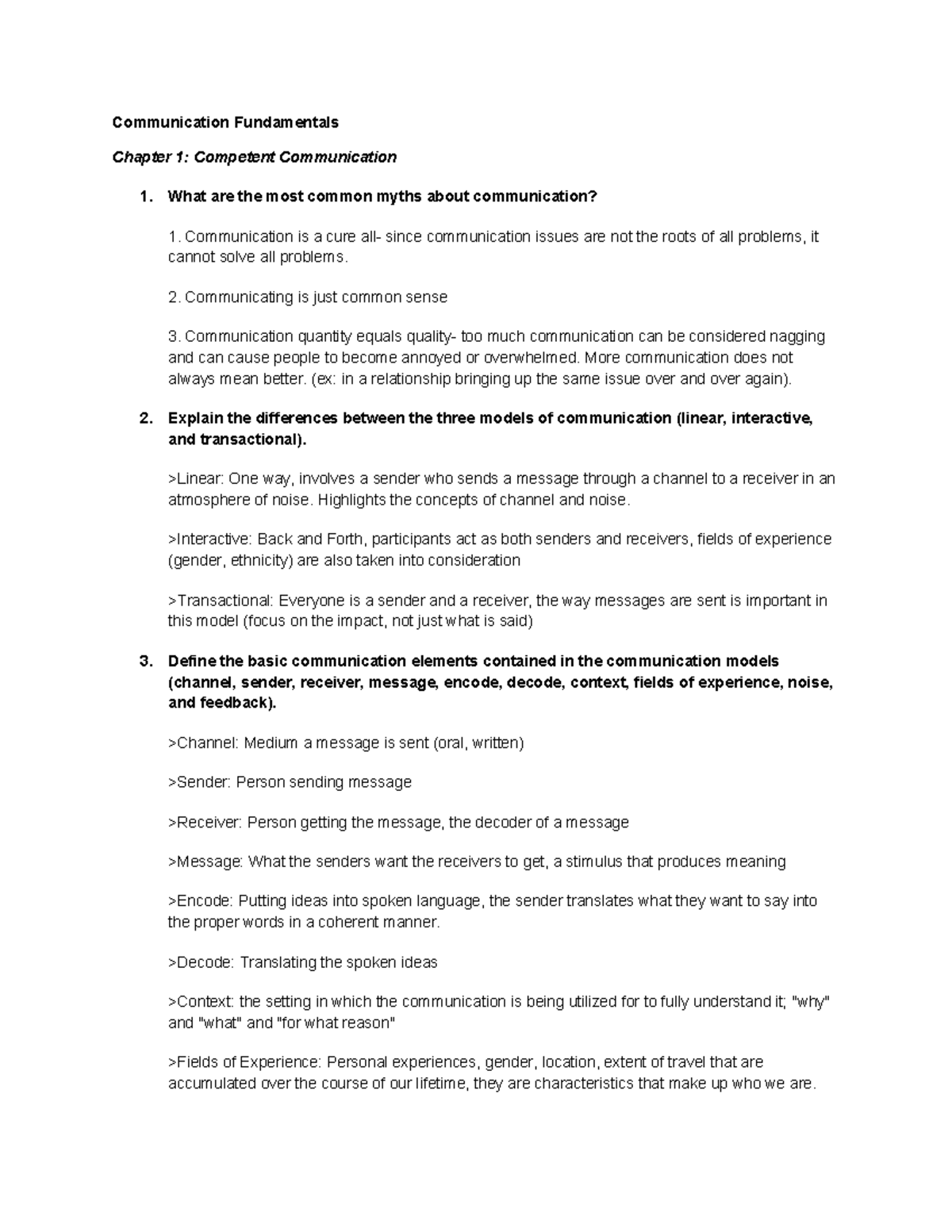 JMU SCOM Final study guide - Communication Fundamentals Chapter 1 ...