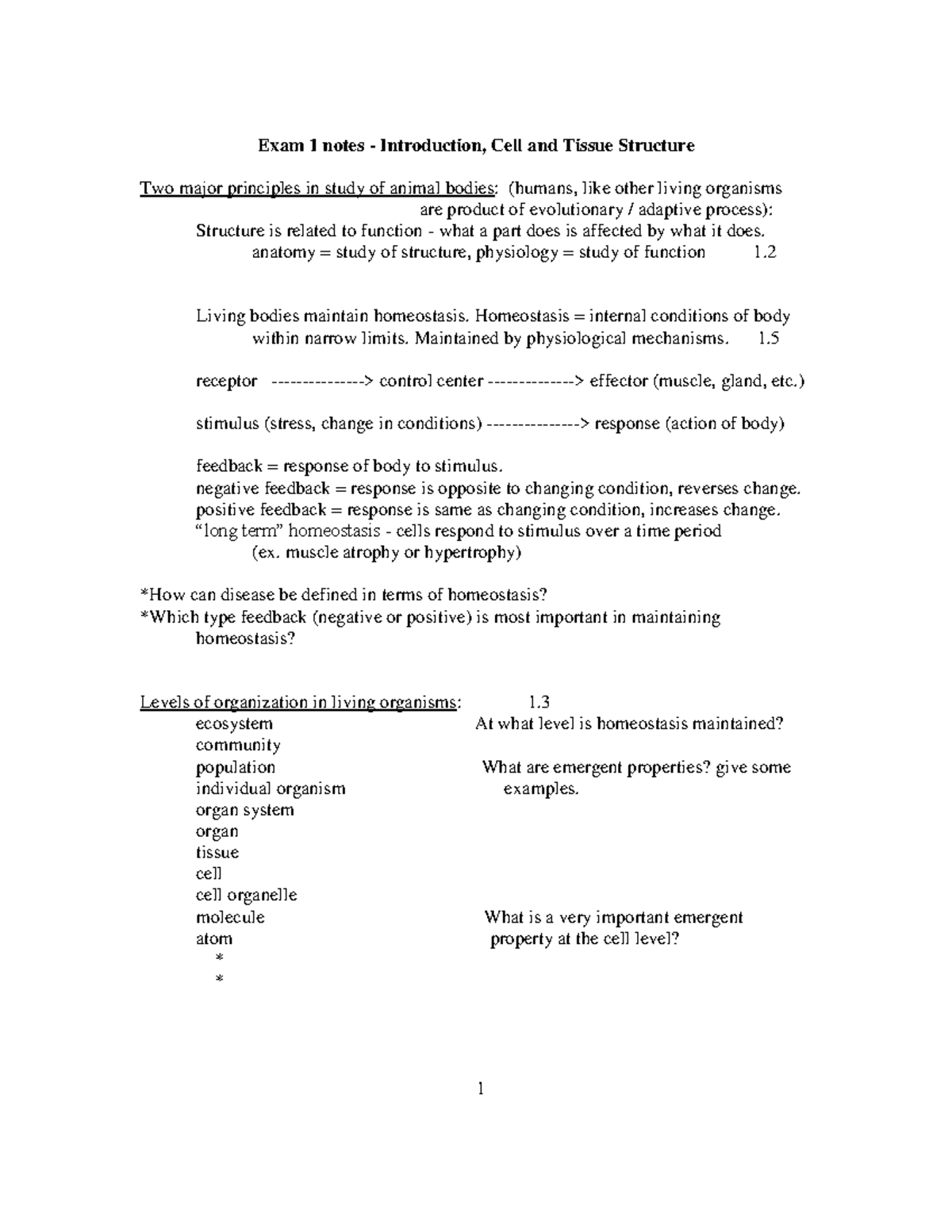 Exam 1 Fall 2021 - Biology 2401 - Anatomy and Physiology I Exam 1 notes ...