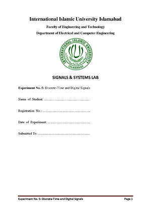 LAB 3-S&S - signals and systems - Experiment No. 3 : Scripts, Functions ...