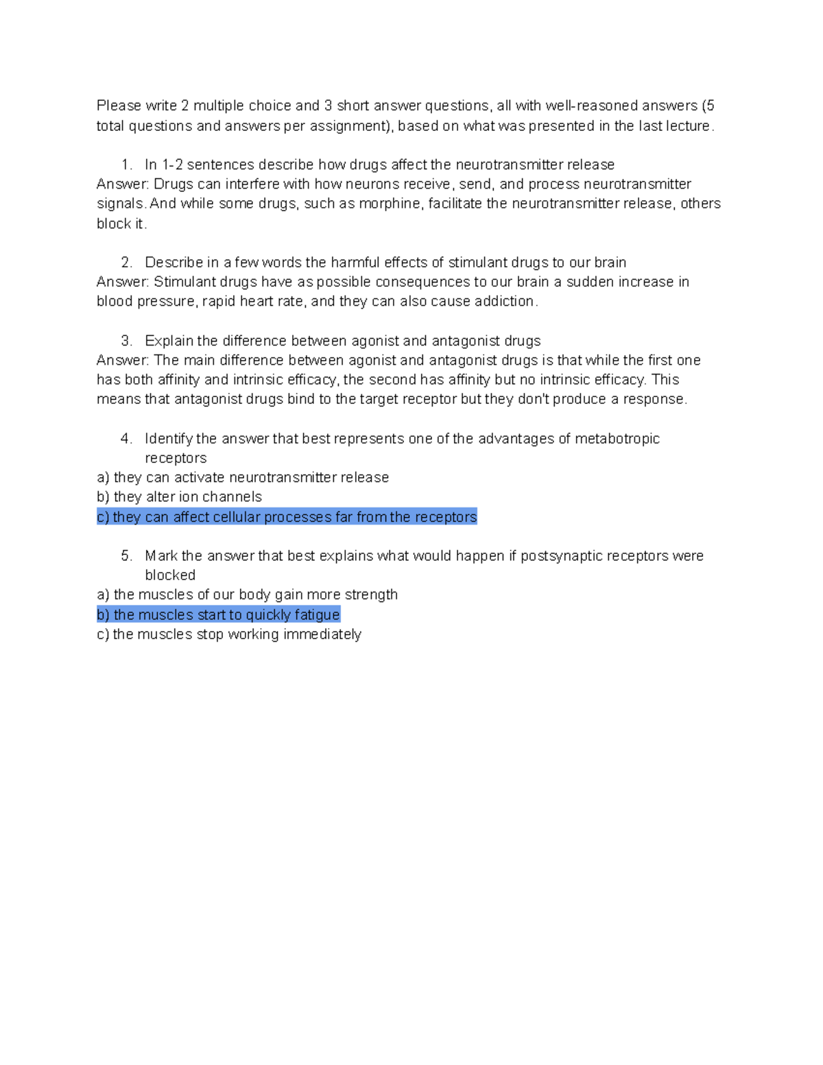 Psyc 2 Assignment 3 Every Week We Were Asked To Create Our Own Question Problems Multiple