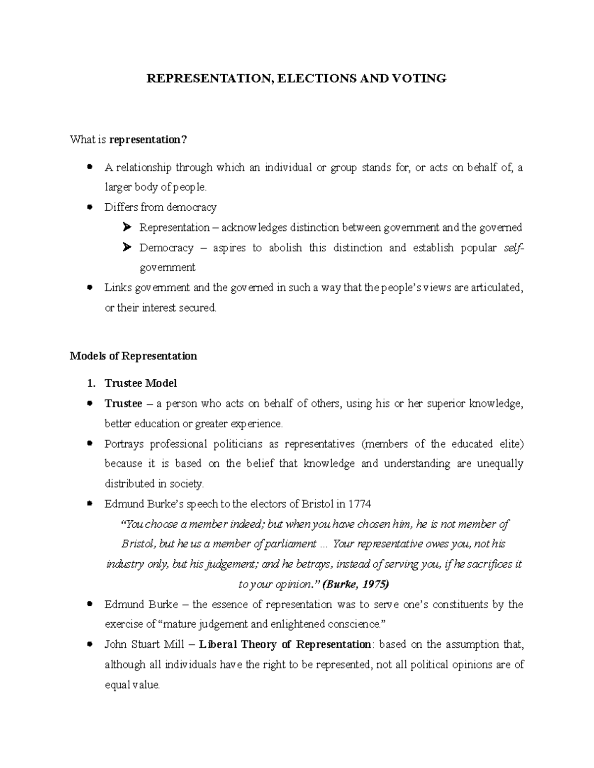 Representation, Elections And Voting - REPRESENTATION, ELECTIONS AND ...
