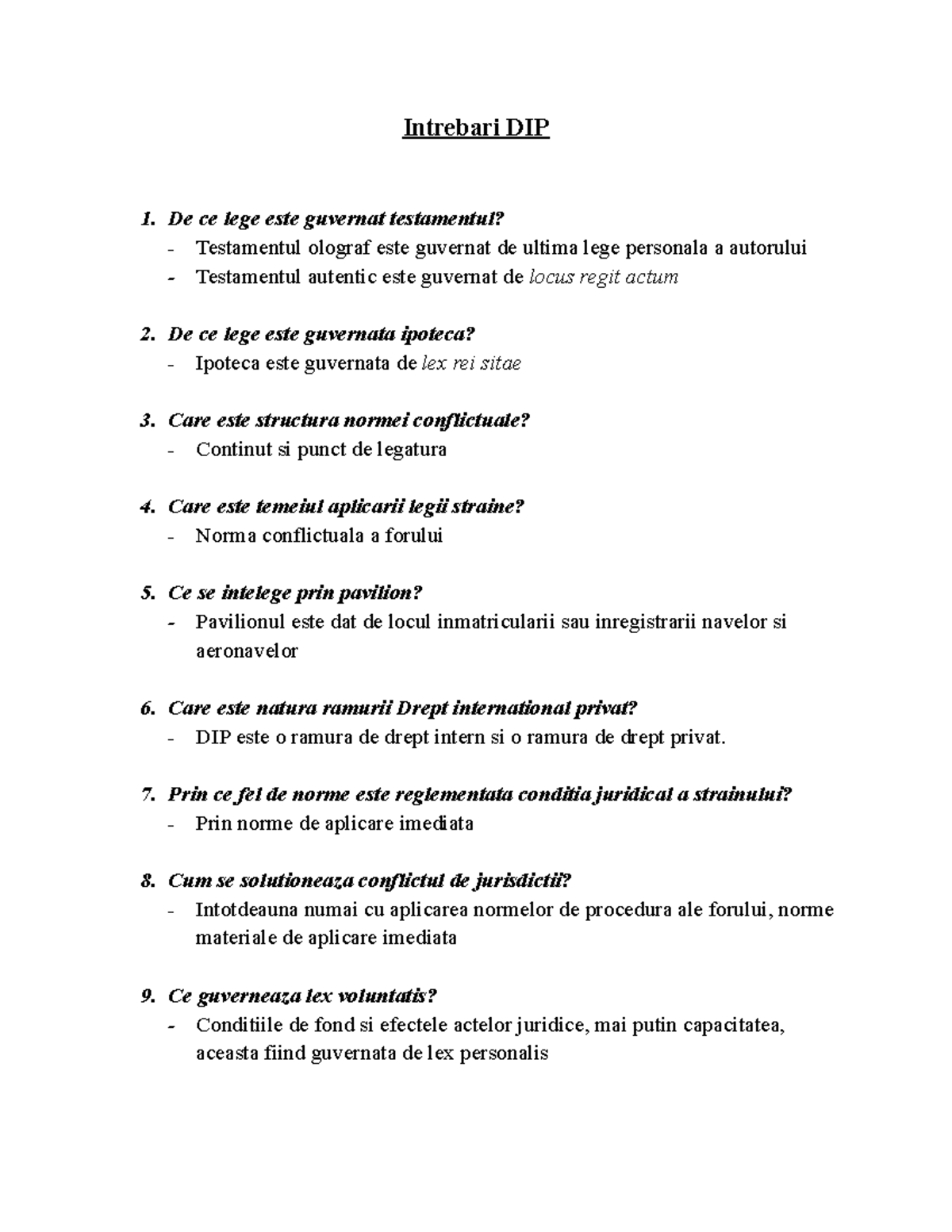 Intrebari DIP - Intrebari DIP De ce lege este guvernat testamentul ...