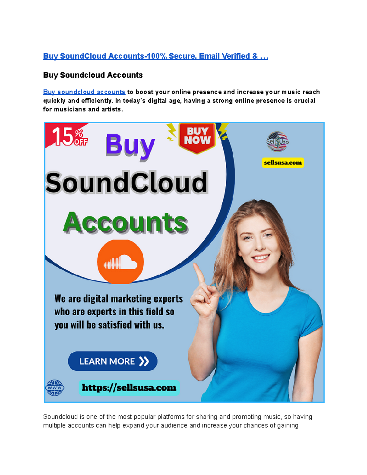 Buy Sound Cloud Accounts-100 Secure, Email Verified & … - .. Buy ...
