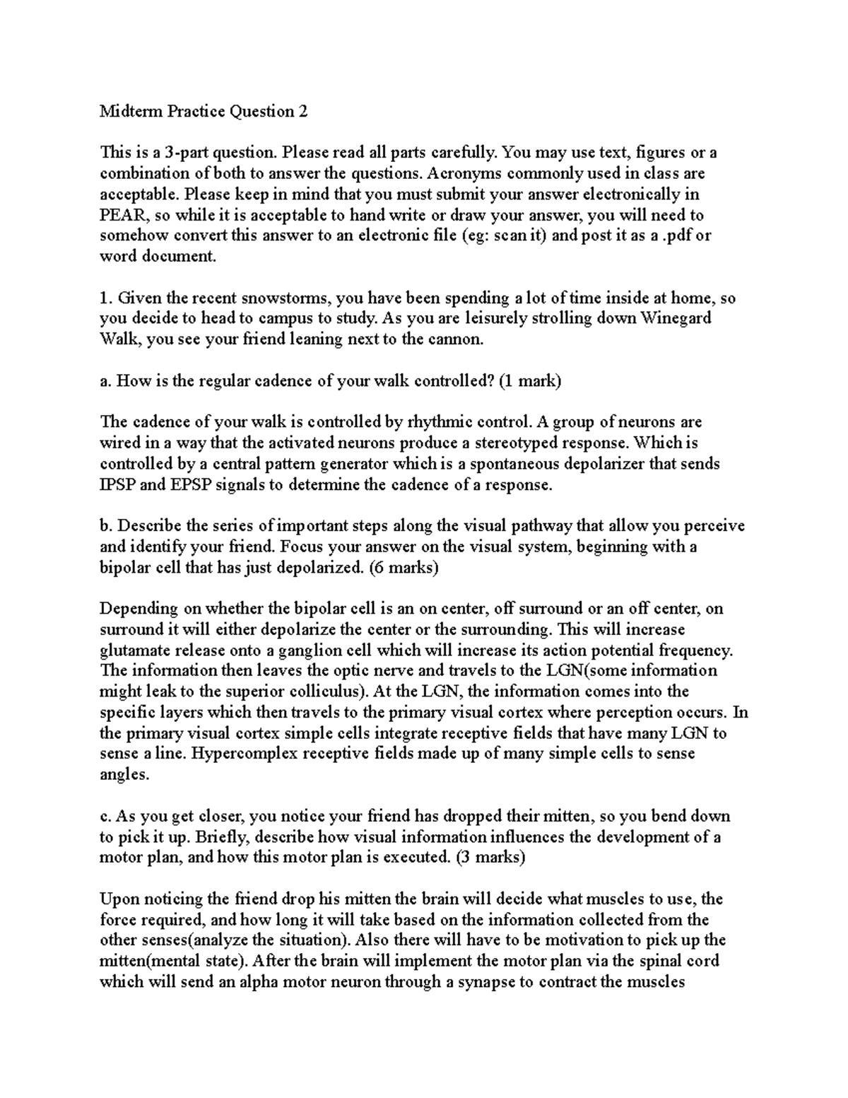 878066 Practice Question 2 - my answer - Midterm Practice Question 2 This is a 3-part question ...