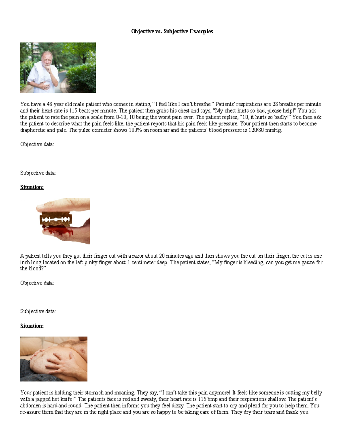 Subjective objective examples students - Objective vs. Subjective ...