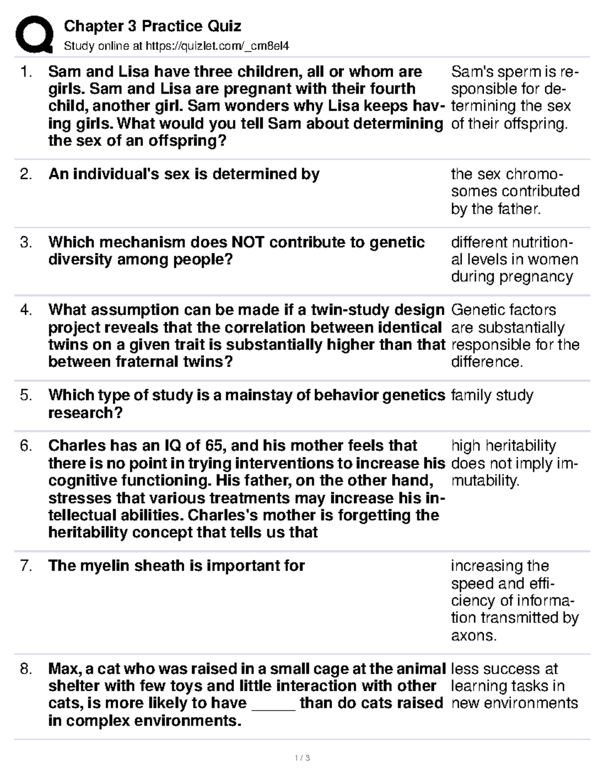 Chapter 3 Practice Quiz - Chapter 3 Practice Quiz Study online at ...