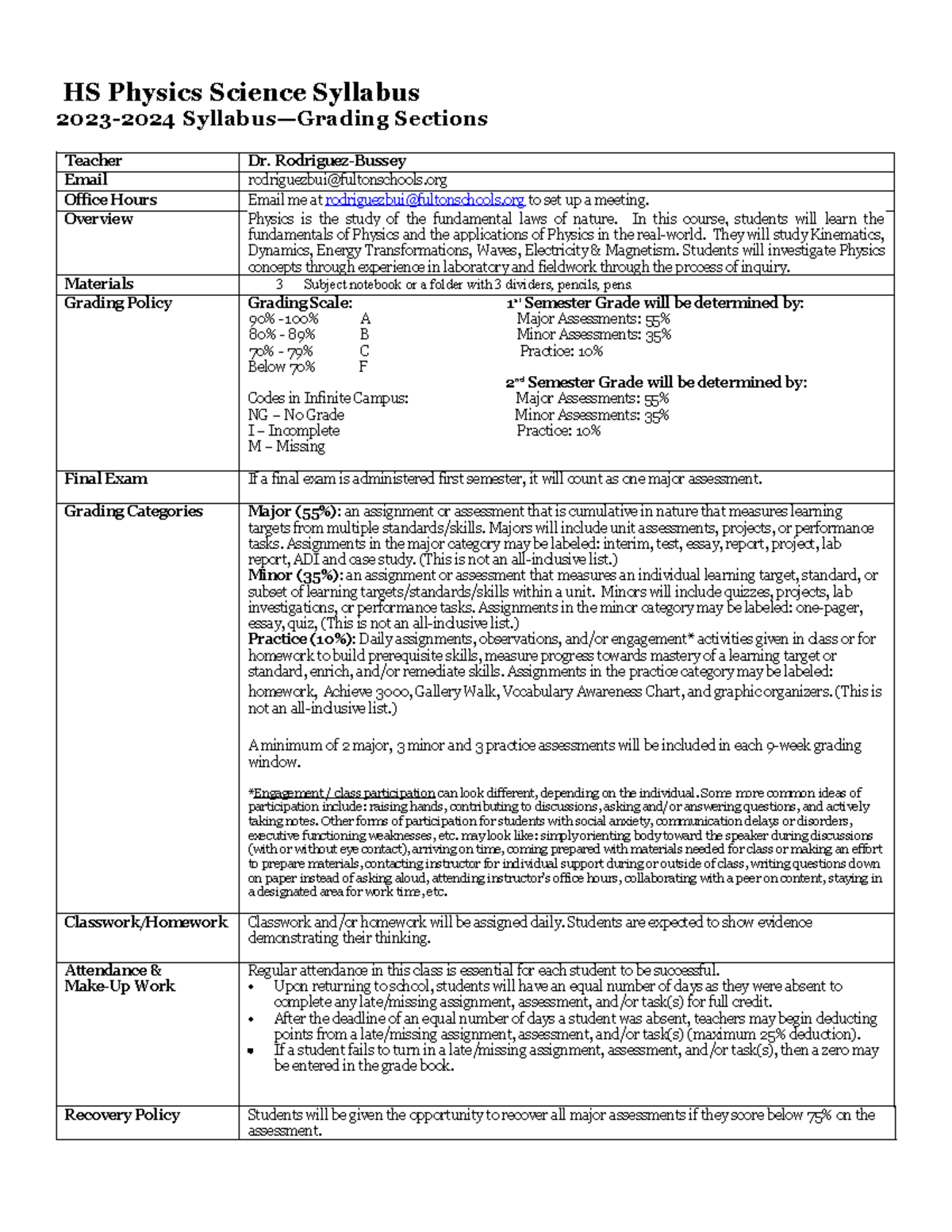 HS Physics Science Syllabus 2023 2024 - Rodriguez-Bussey Email ...