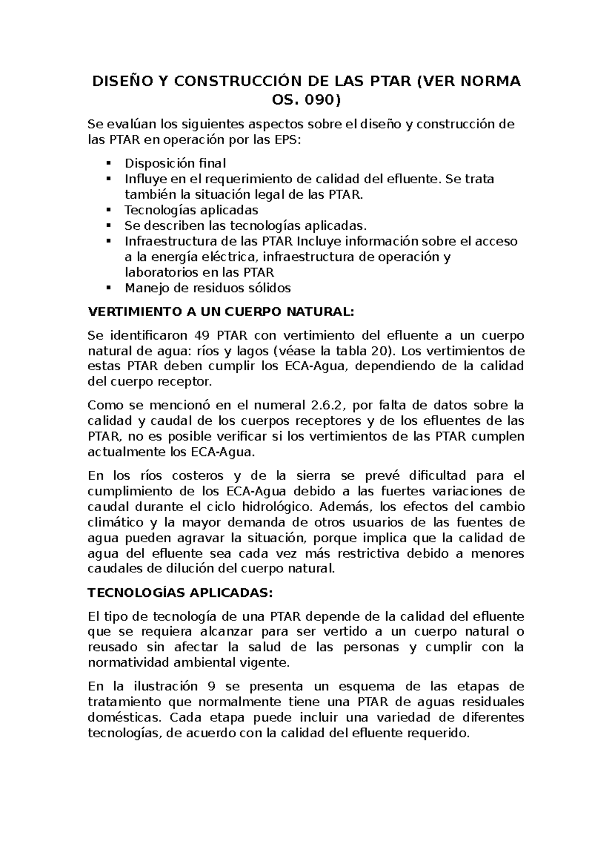 Sunass - ptar - DISEÑO Y CONSTRUCCIÓN DE LAS PTAR (VER NORMA OS. 090 ...