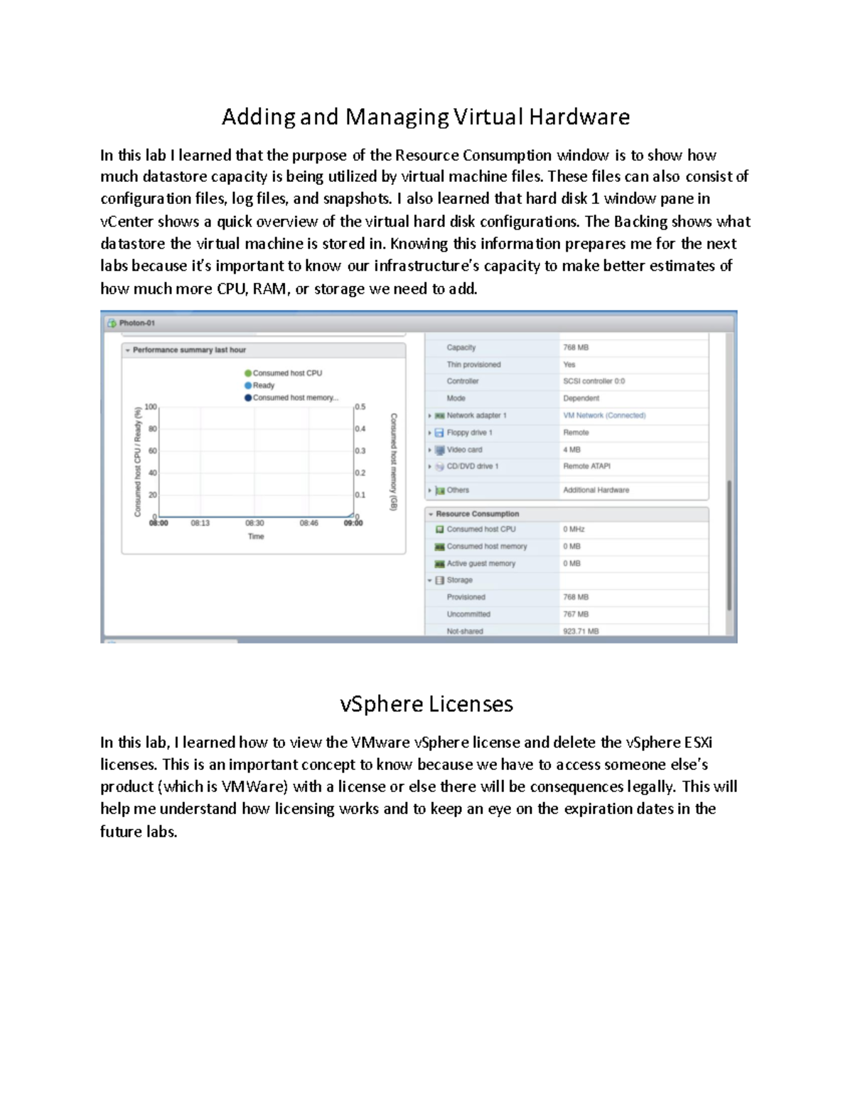 Week 2 Labs CIS253 - Week 2 Labs - Adding and Managing Virtual Hardware ...