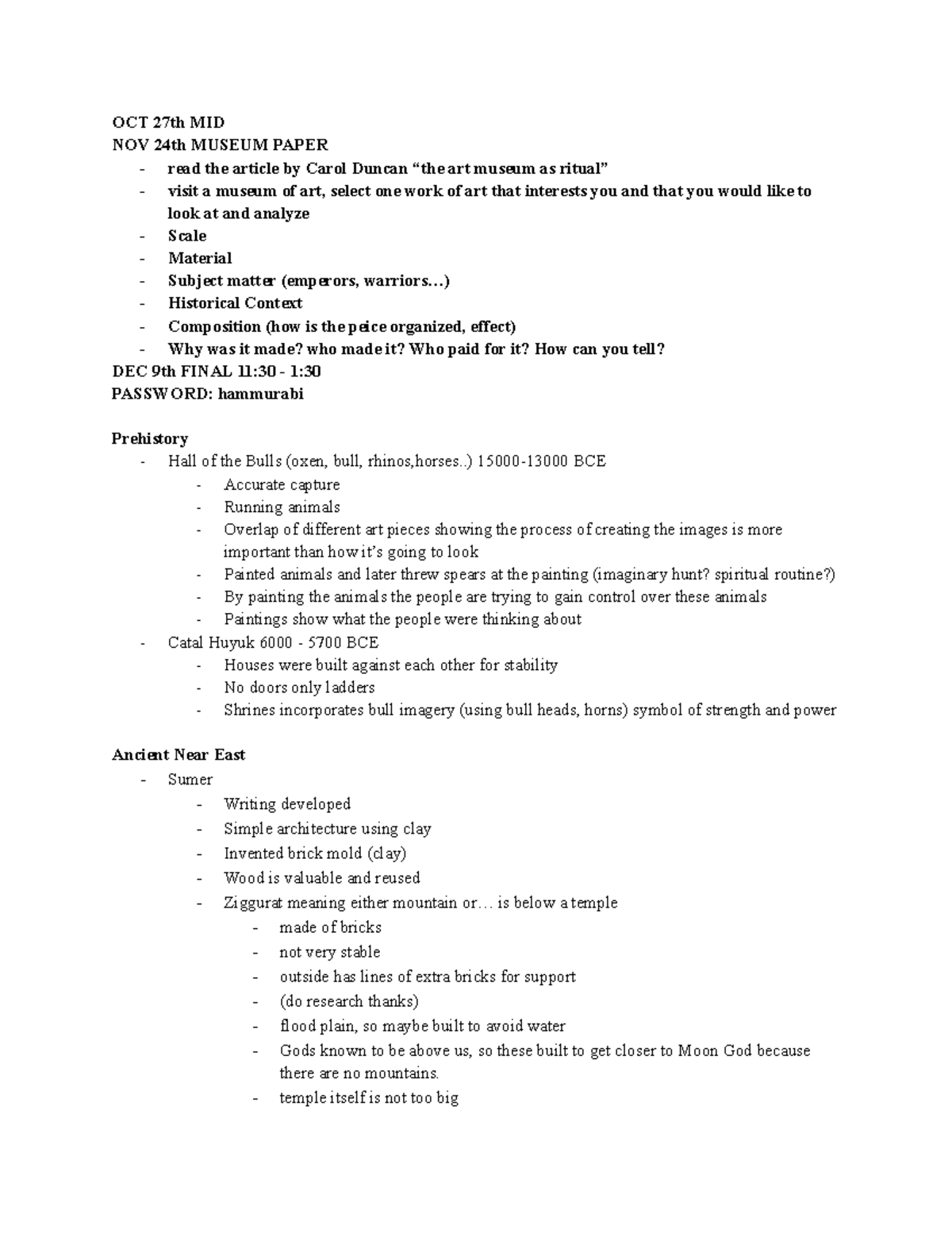 VIS 20 - Lecture notes all - OCT 27th MID NOV 24th MUSEUM PAPER - read ...