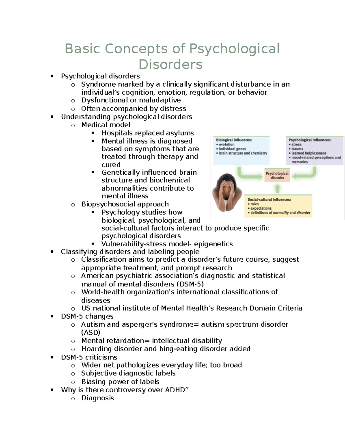 Basic Concepts of Psychological Disorders - Basic Concepts of ...