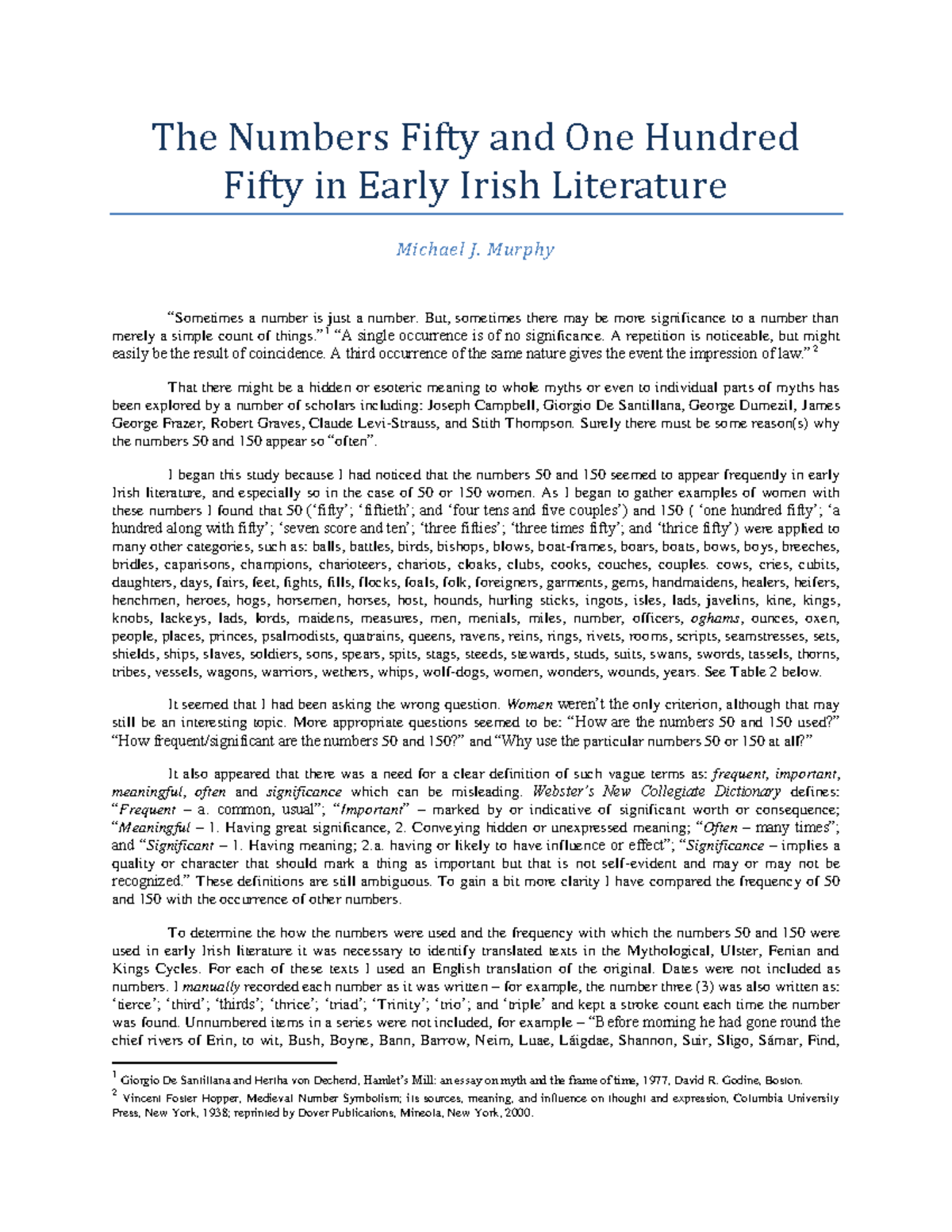 The Numbers 50 and 150 in Early Irish Li - The Numbers Fifty and One ...