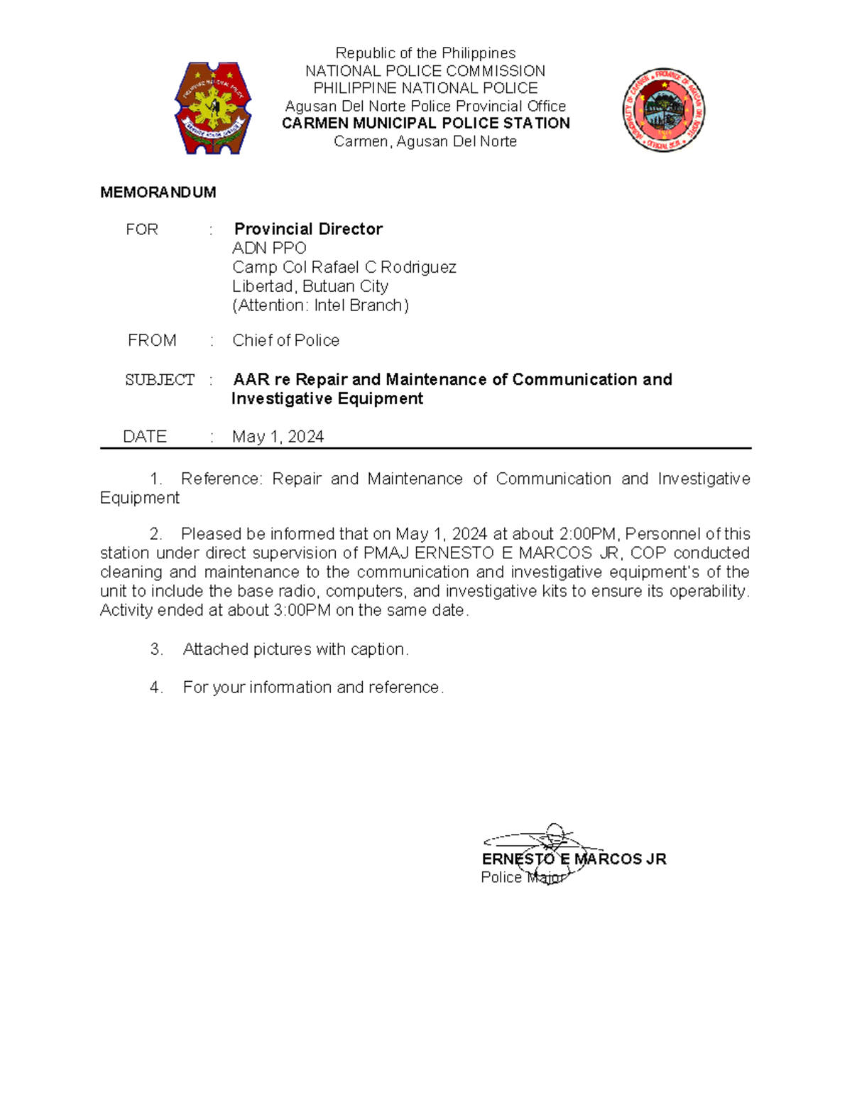 CMPS- AAR Repair and Maintenance of Communication and Investigative ...