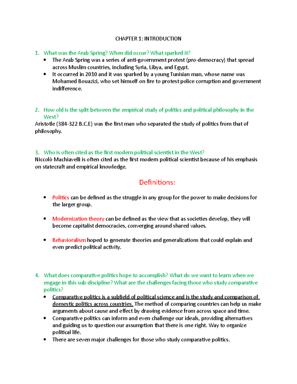 Chapter 1 lecture notes - CHAPTER 1: INTRODUCTION What was the Arab ...