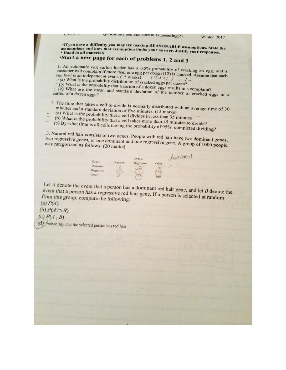 Exam 2016, questions and answers - Math 323 - Studocu