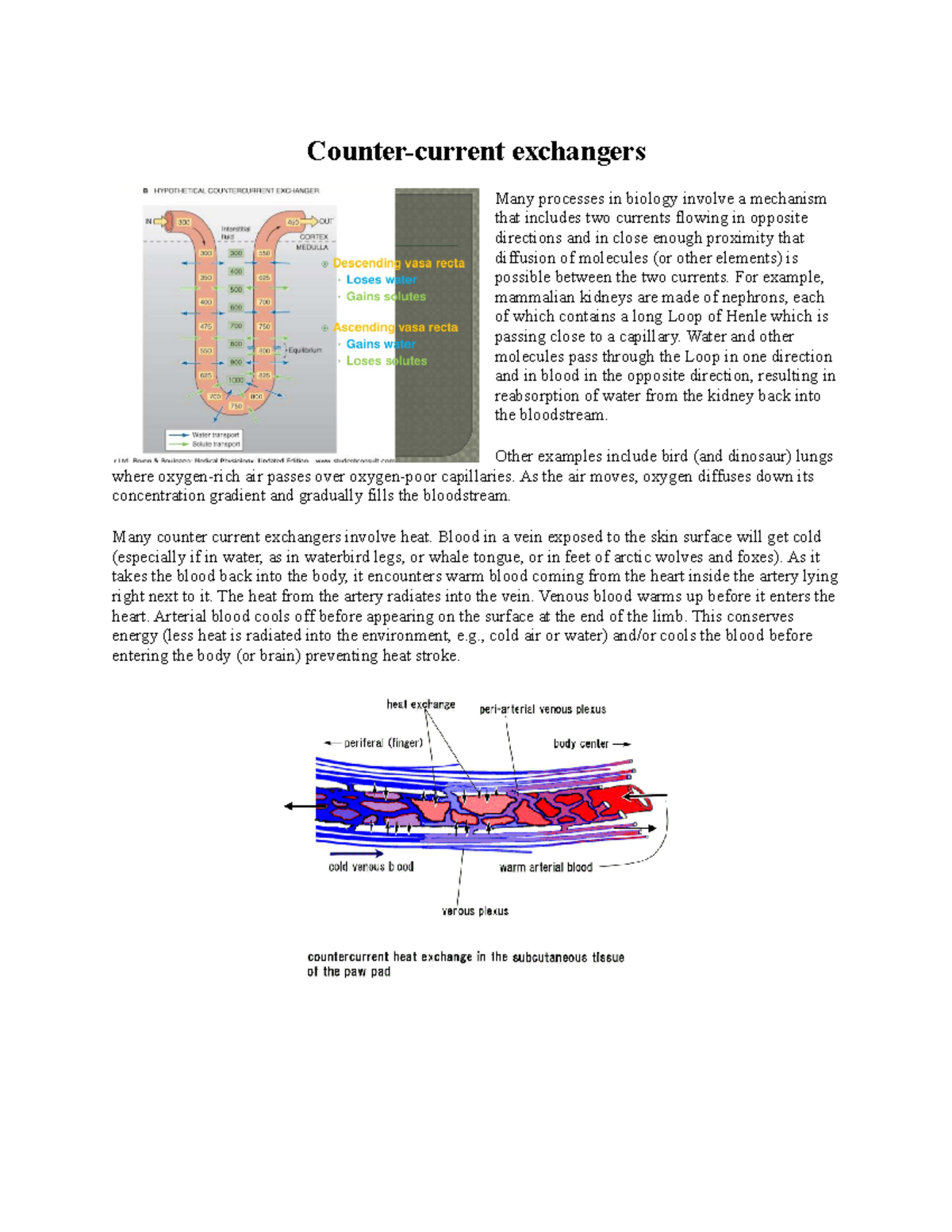 Counter-current+exchangers - Counter-current exchangers Many processes in biology involve a ...
