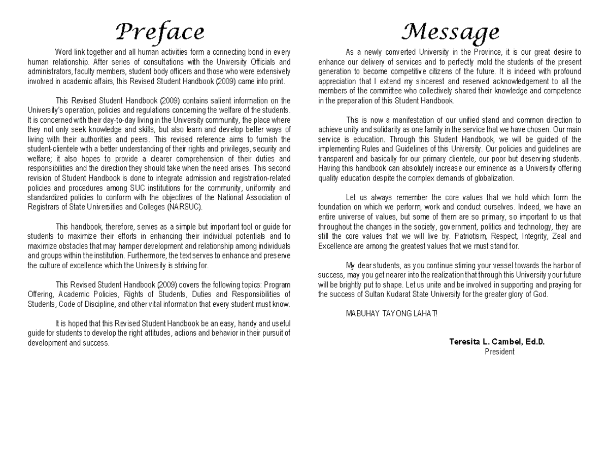 Student - none - Preface Word link together and all human activities ...