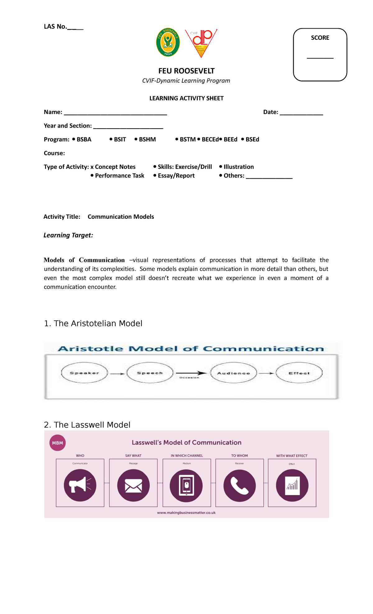 LAS 1 oral com - ENGLISH - LAS No._ ___ FEU ROOSEVELT CVIF-Dynamic ...