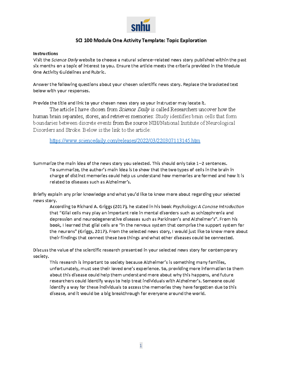 1-2 SCI 100 - This is simply an assignment I hope it helps. - 1 SCI 100 ...