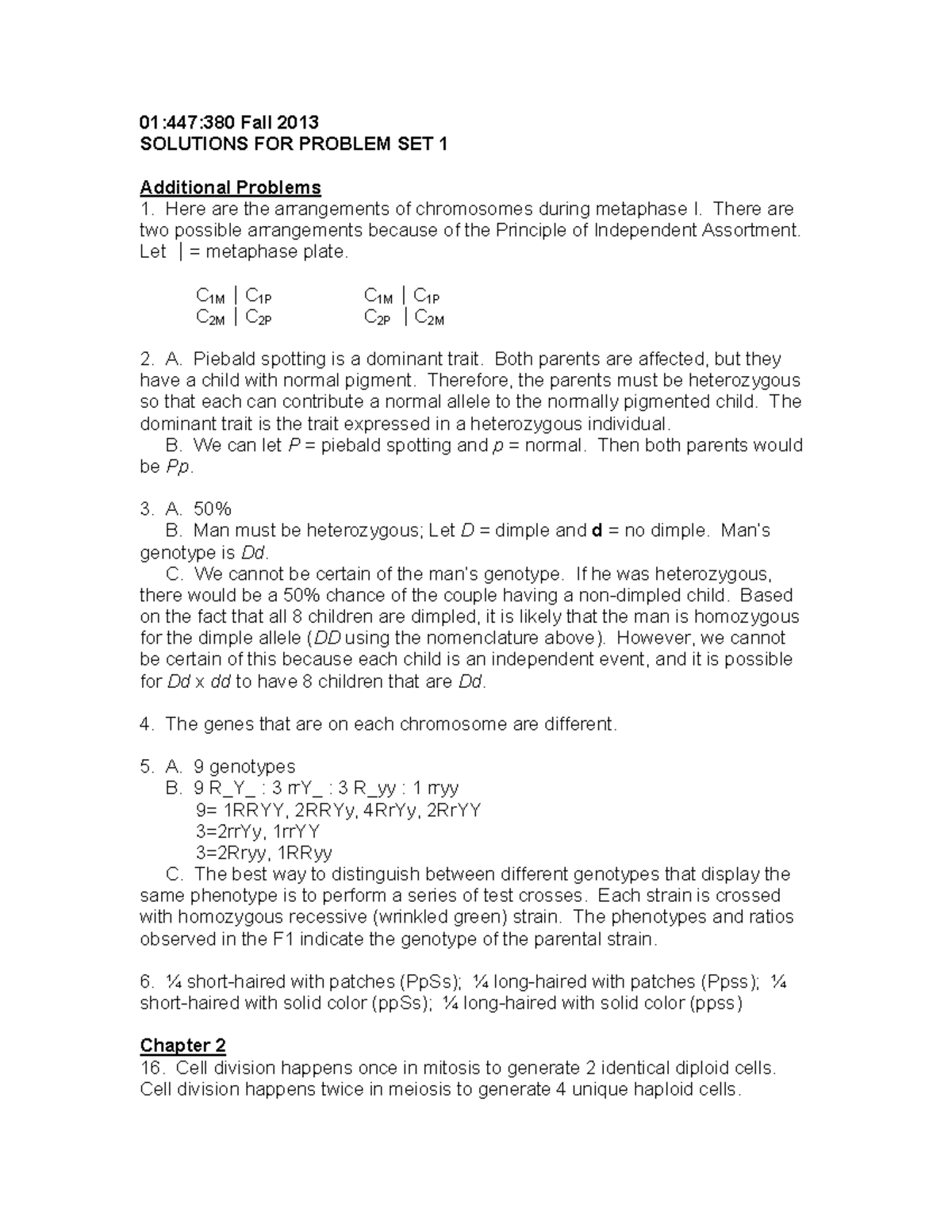 Problem Set 1 Solutions - 01:447:380 Fall 2013 SOLUTIONS FOR PROBLEM ...