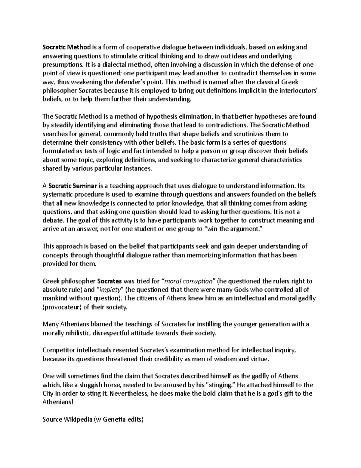 Socratic Explained - Socratic Method is a form of cooperative dialogue ...