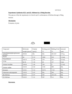 Reductive Amination - lab report - 04/11/18 Experiment: Reductive ...