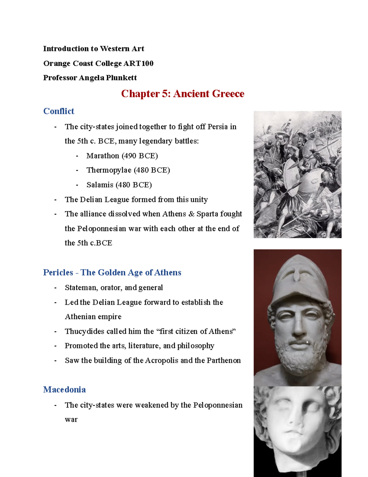 Chapter 5 Ancient Greece - Introduction to Western Art Orange Coast College ART Professor Angela ...