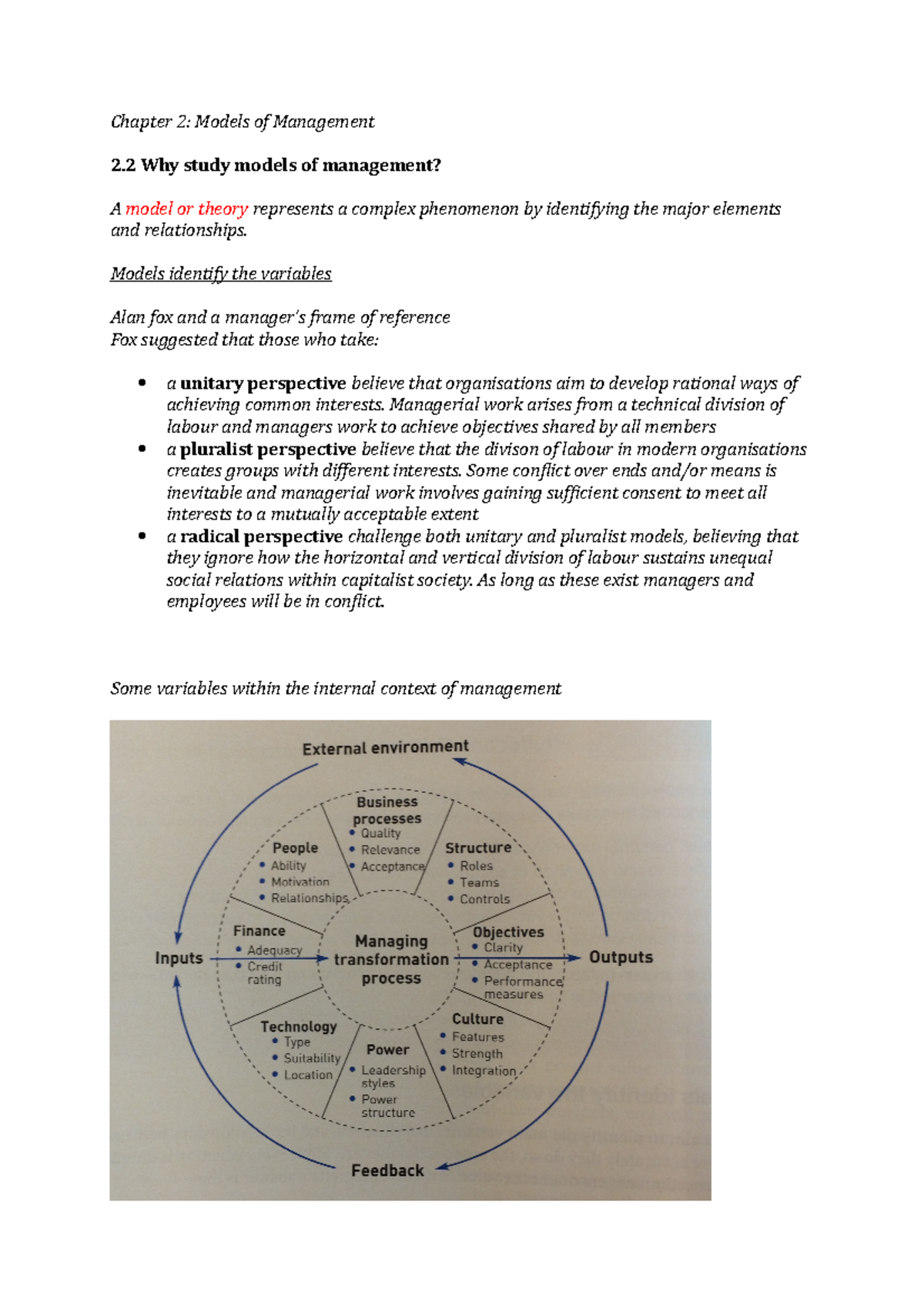 Chapter 2 Management MOM - Chapter 2: Models of Management 2 Why study ...