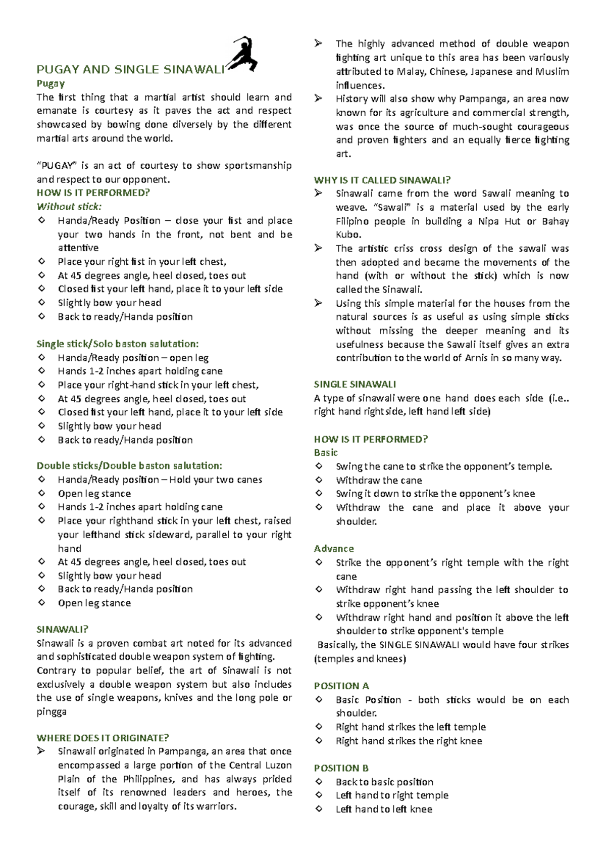 PE - physical education 03 - PUGAY AND SINGLE SINAWALI Pugay The first ...