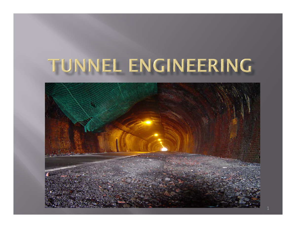 Tunnel Engineering - study material - Tunnels & their Classification ...
