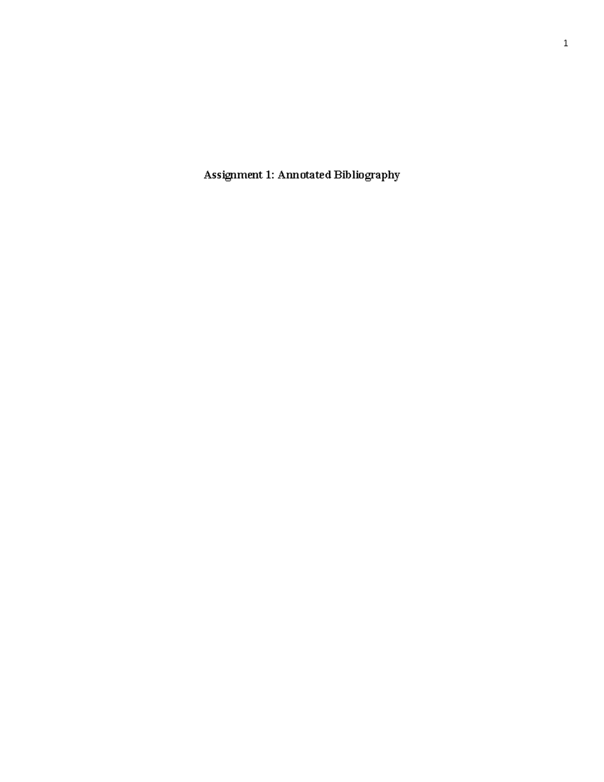 Assignment 1 PSY10007 - 1 Assignment 1: Annotated Bibliography 2 ...