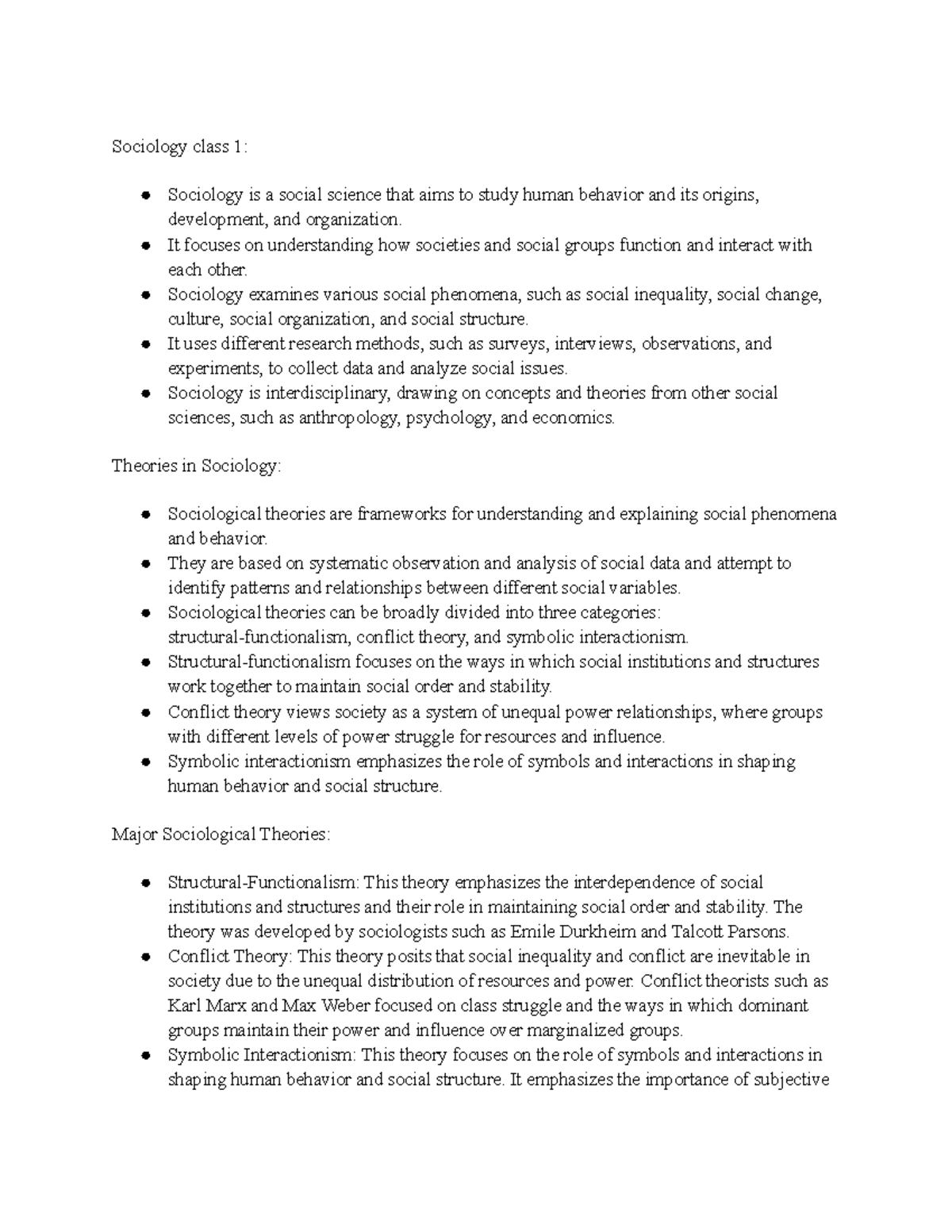 Sociology class 1 - It focuses on understanding how societies and ...