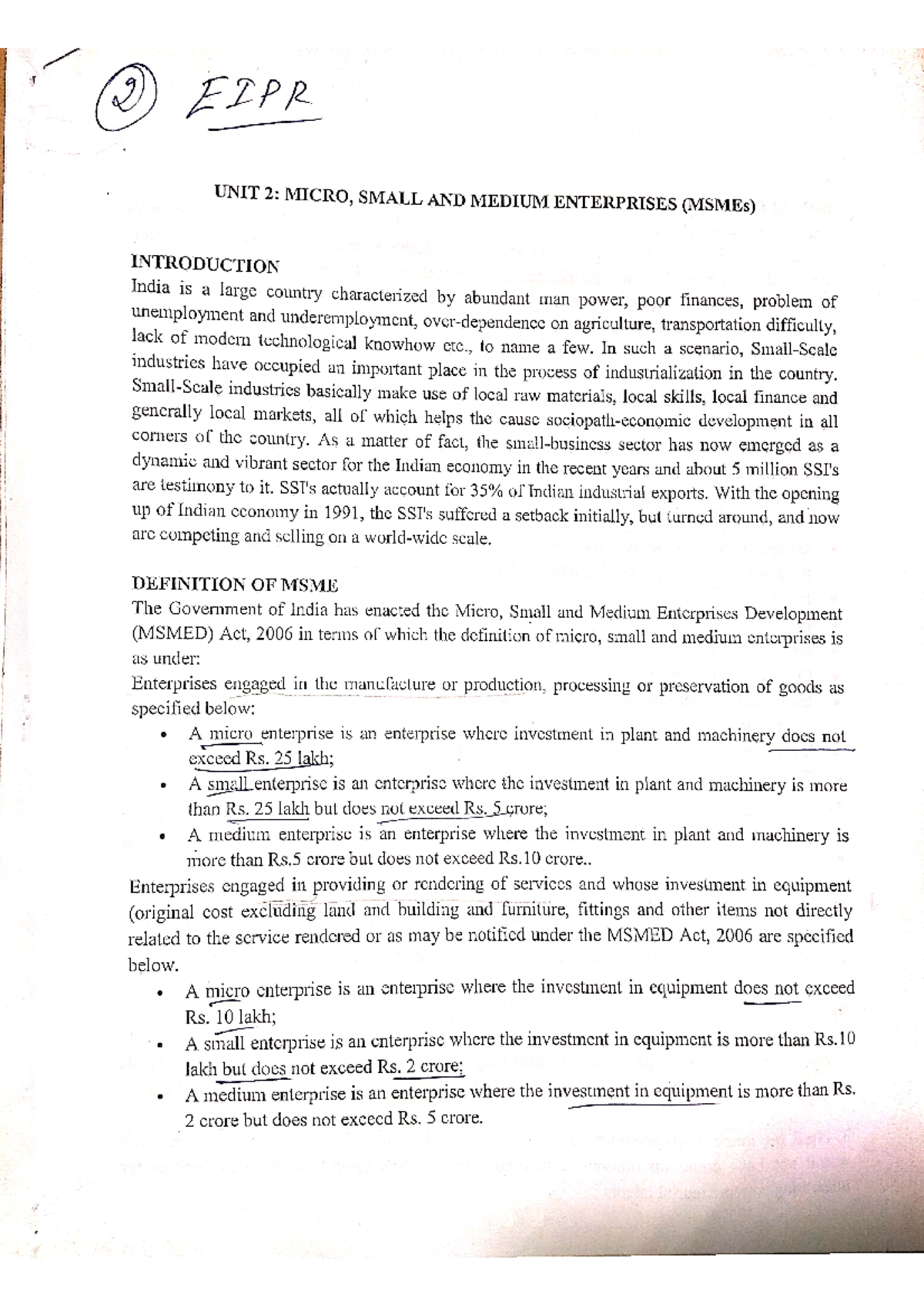 Eipr unit 2 - Notes - Mechanical - Studocu