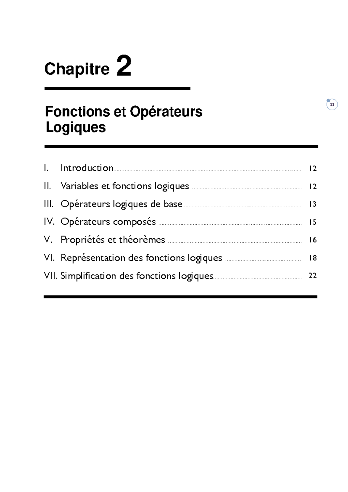Cours electronique numerique-7 - 11 Chapitre 2 Fonctions et Opérateurs ...