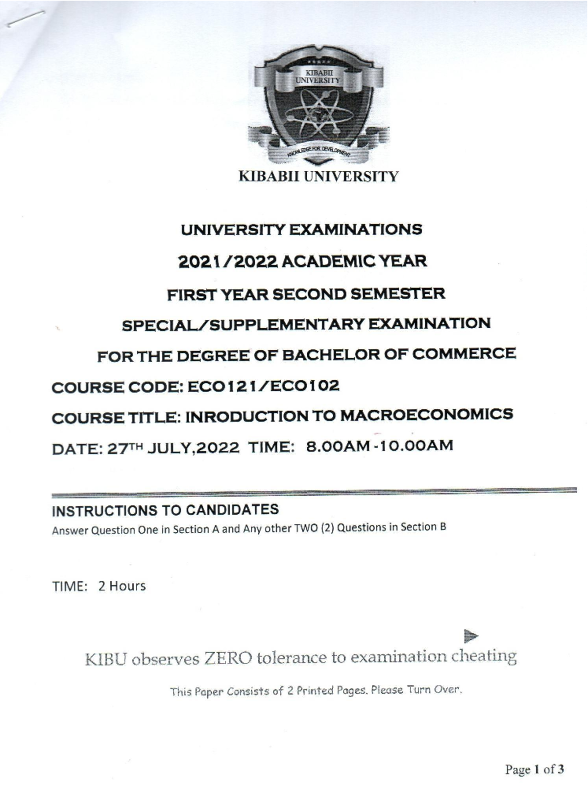 ECO 102 introduction to macroeconomics - Business commerce - Studocu
