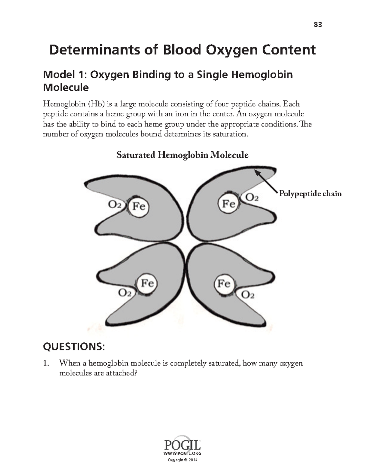 Pogil-blood-oxygen - 83 Determinants of Blood Oxygen Content Model 1 ...