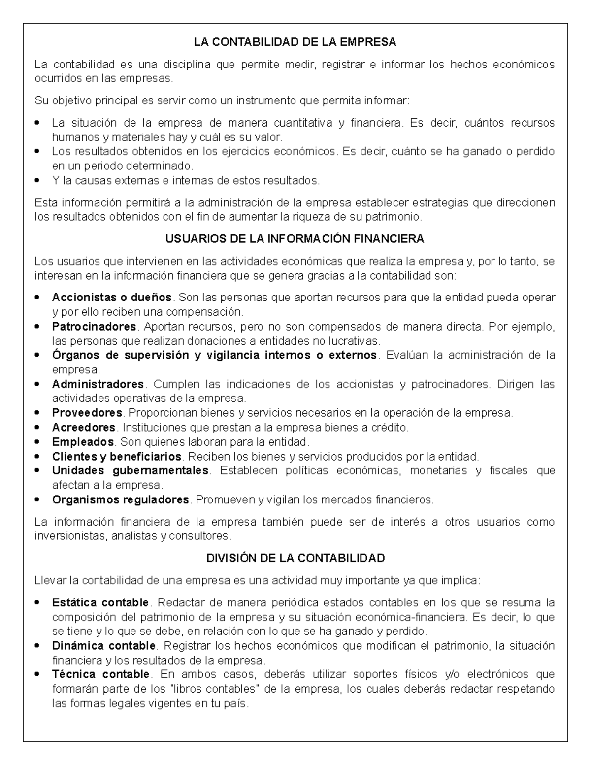 Libro Contable Cursos - jejej - LA CONTABILIDAD DE LA EMPRESA La ...
