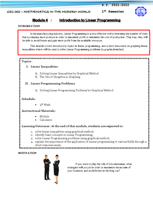 GEC 002- Module 1-Mthematics in our World - A. 2021- 1 st Semester GEC ...