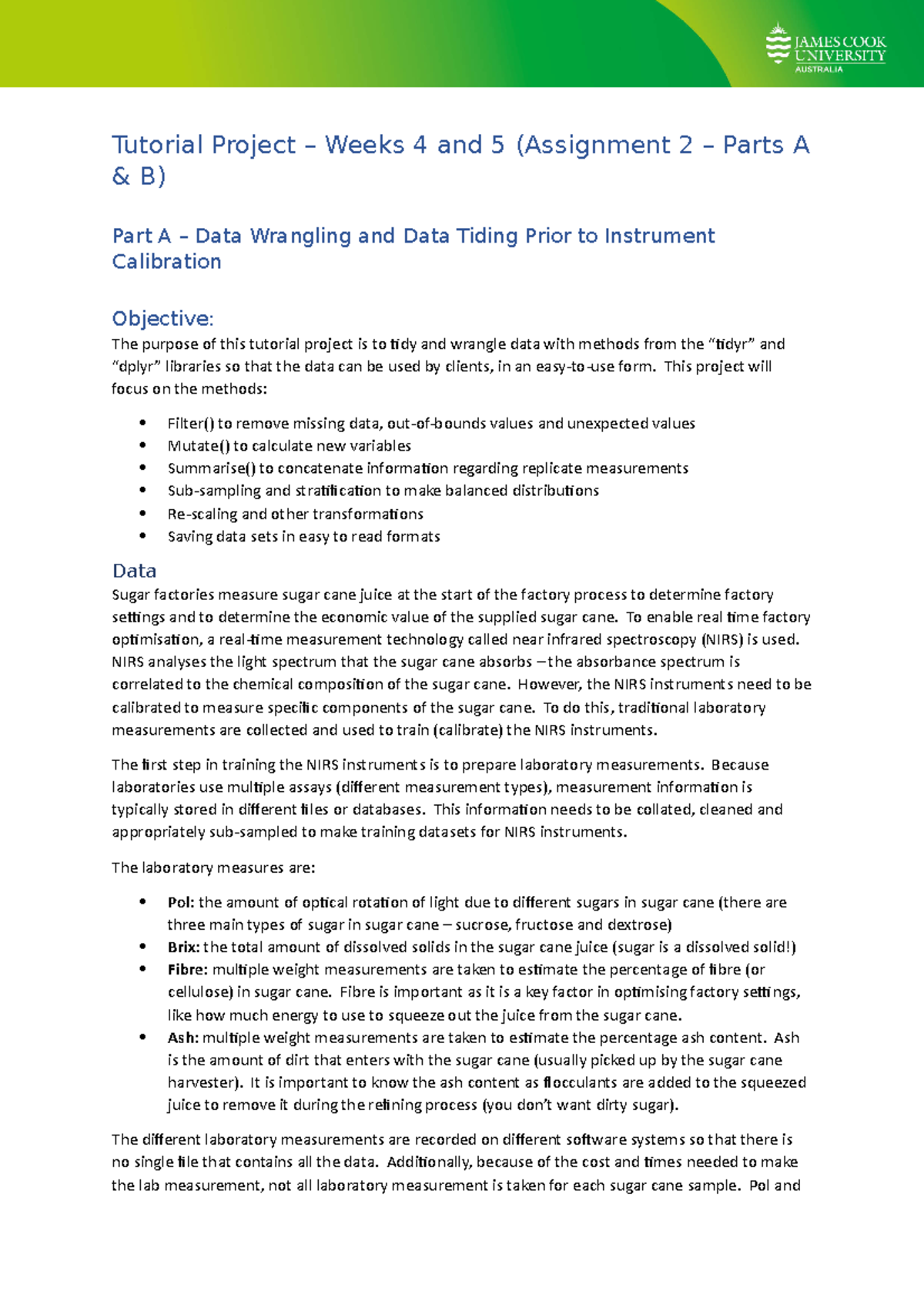 Assessment pre-processing - Tutorial Project – Weeks 4 and 5 ...