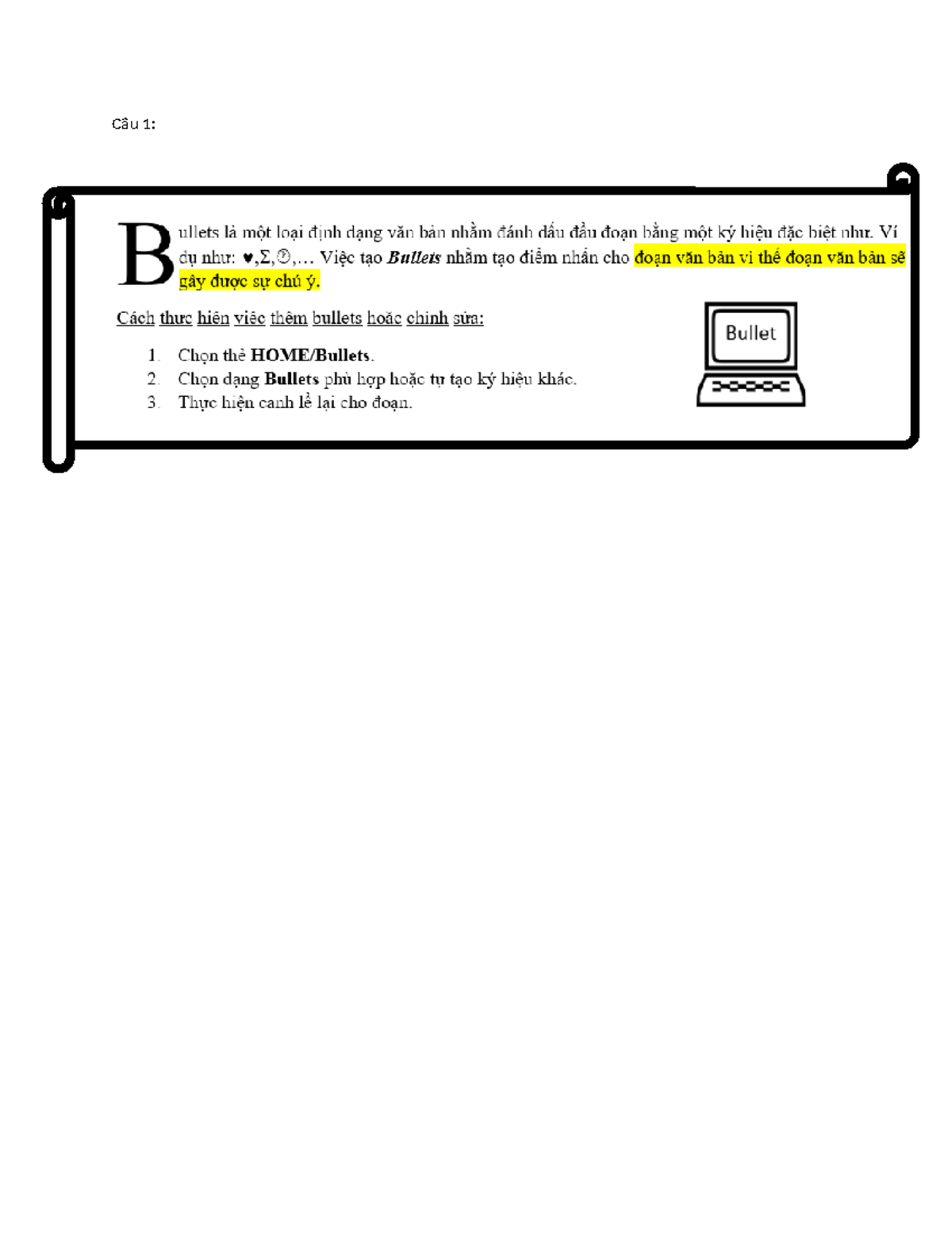 PHAN WORD - fghj - Tin hoc co ban - Câu 1: LƯU Ý KHI DÙNG CÔNG NGHỆ Câu ...