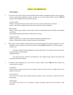 Chapter 4 - Tutorial Work - TUTORIAL CHAPTER 4 QUESTION 1 The mail room ...