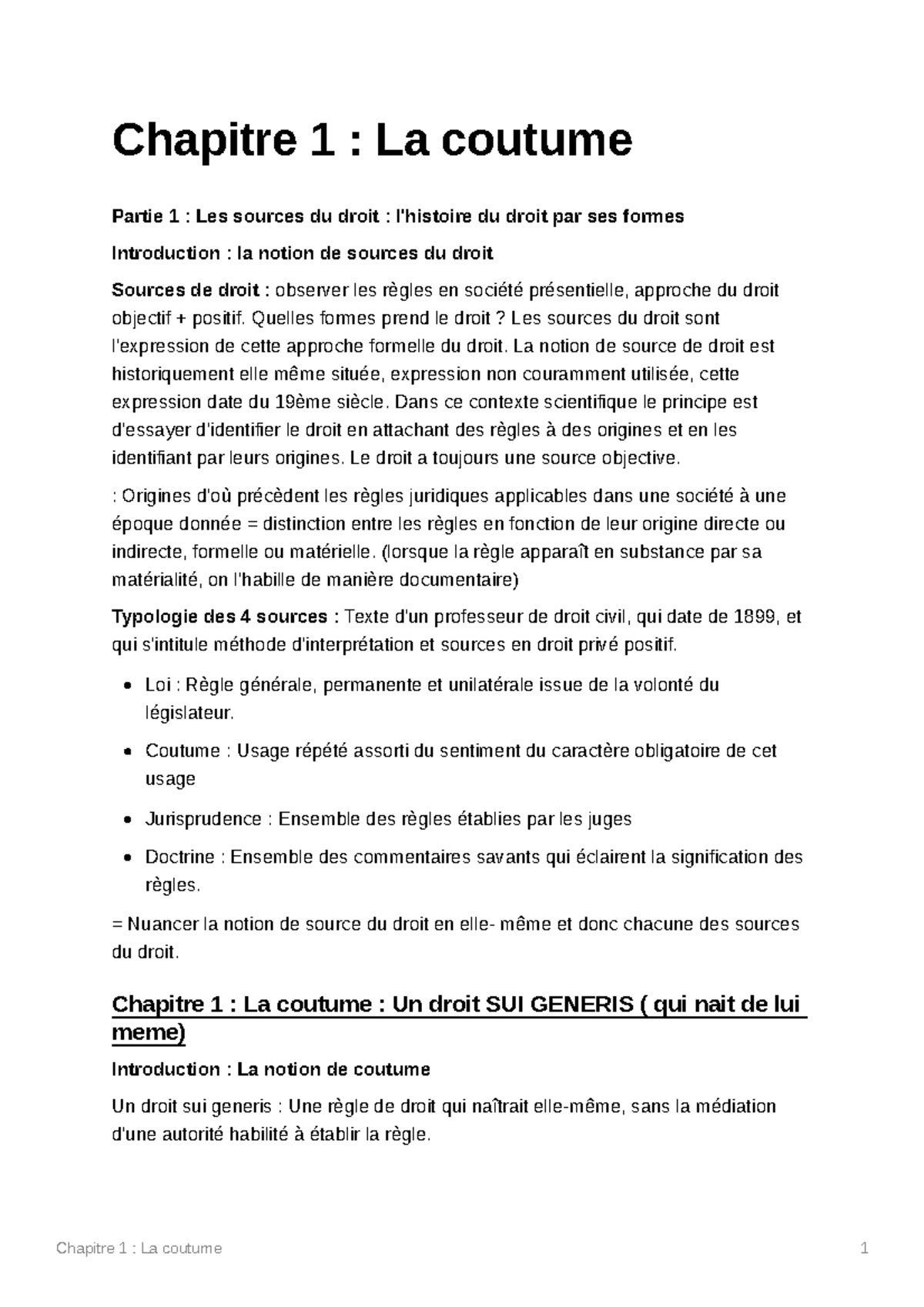 Chapitre 1 la coutume - Chapitre 1 : La coutume Partie 1 : Les sources ...