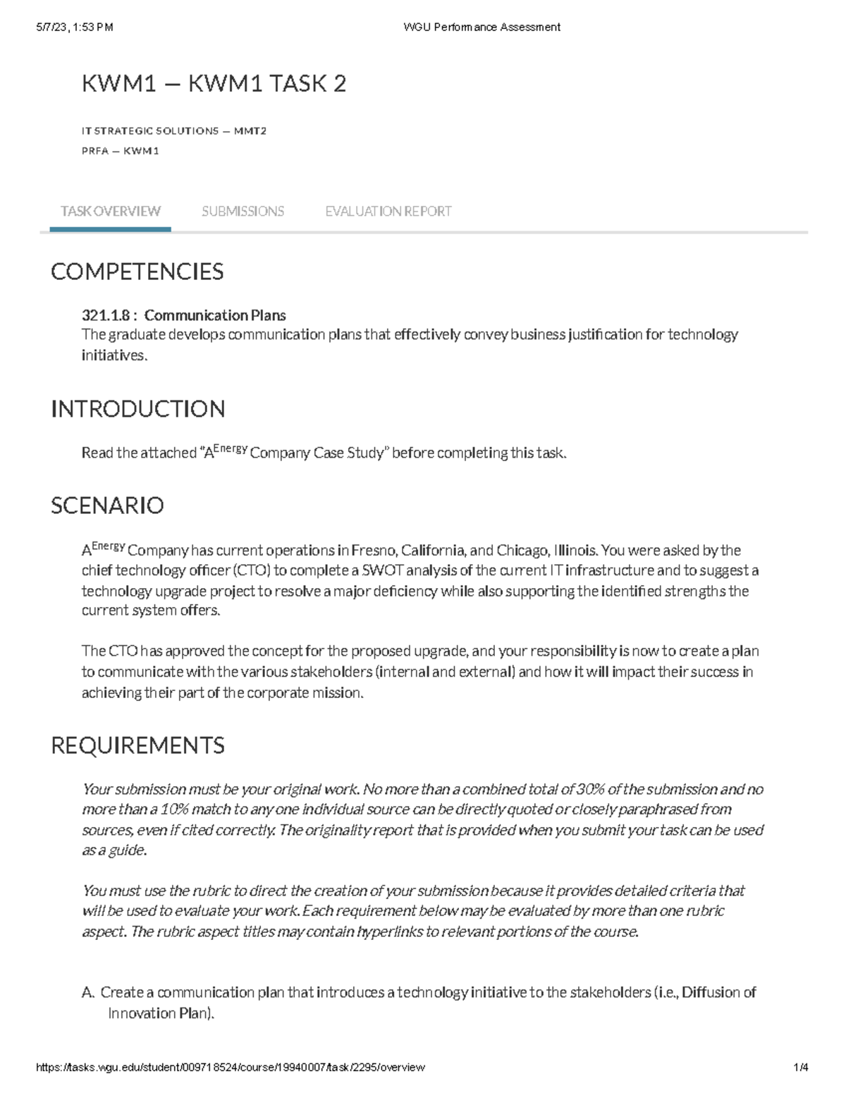 KWM1 - KWM1 Task2 - assignment - KWM1 — KWM1 TASK 2 IT STRATEGIC ...