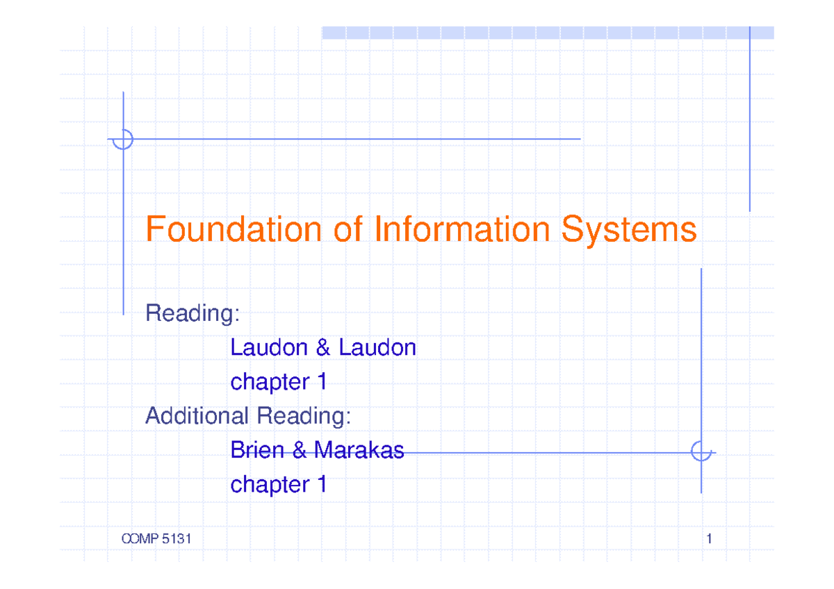Introduction - ASA - COMP 5131 Foundation of Information SystemsReading ...