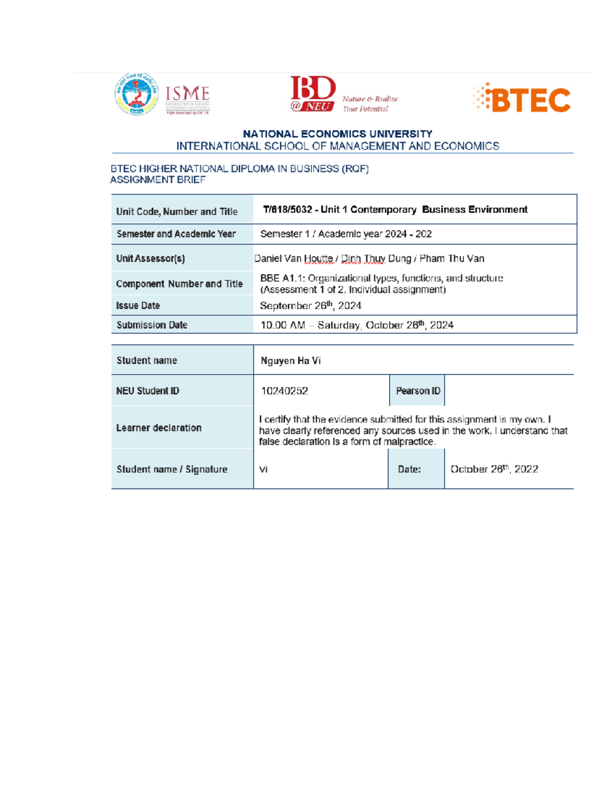 10240252 CBE A1 Distinction - I. Introduction VPS Securities Joint ...