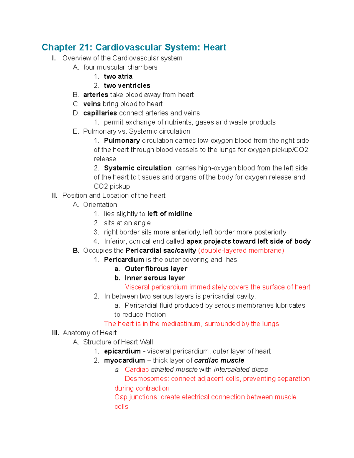 Cardiovascular System Heart 03 29 - Chapter 21: Cardiovascular System ...