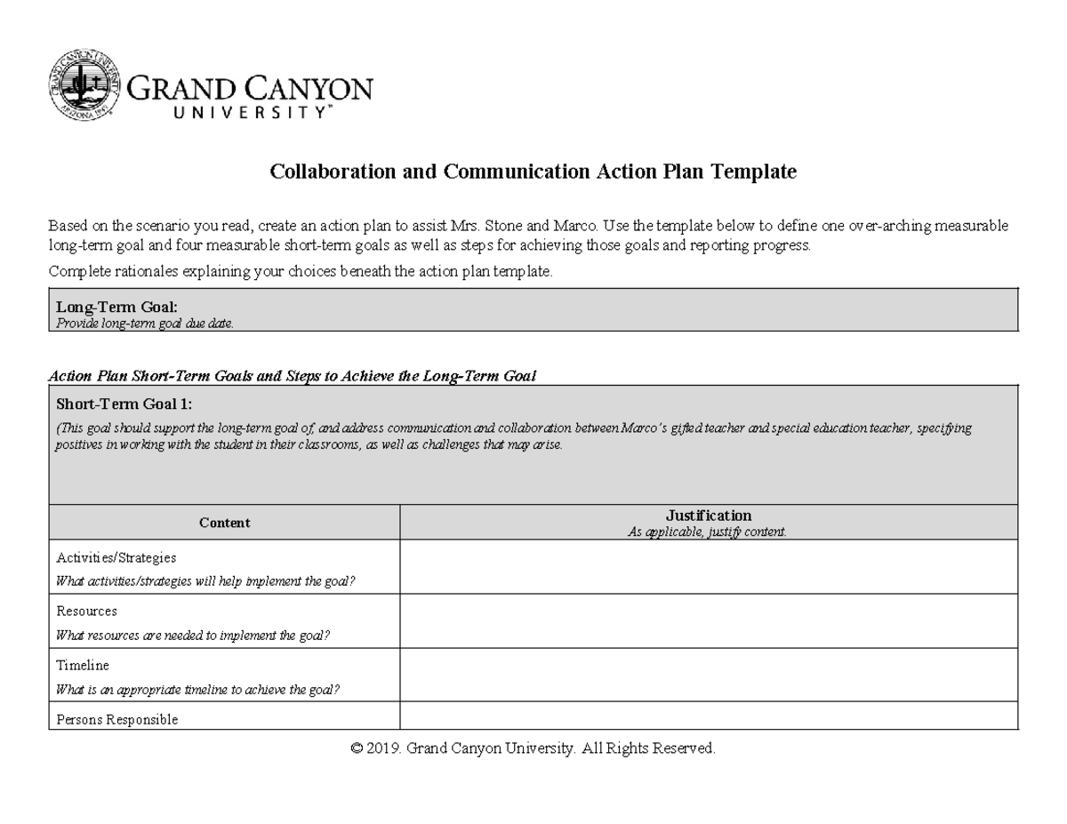 Benchmark SPD 310 - Collaboration and Communication Action Plan ...