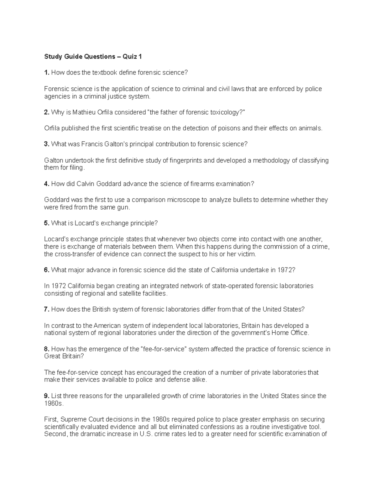 Study Guide Questions Why Is Mathieu Orfila Considered the Father Of 