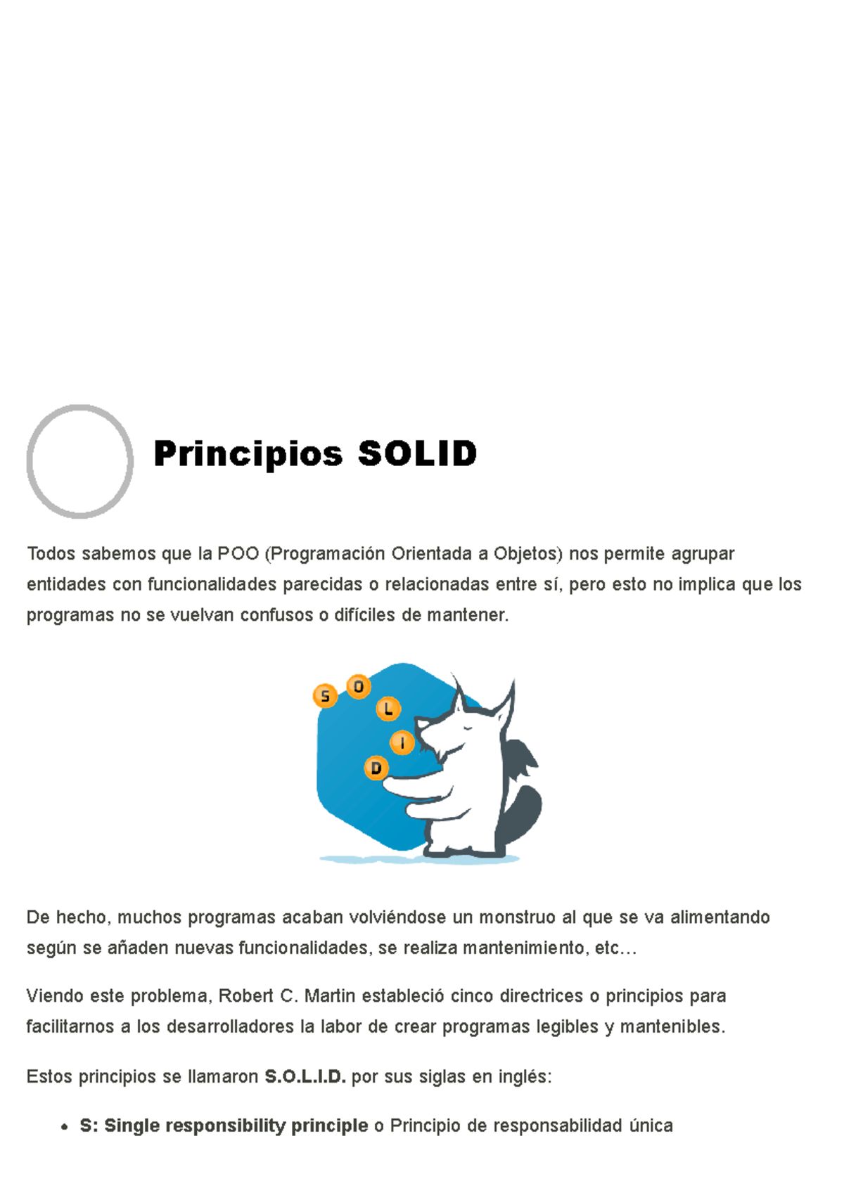 Principios Solid con ejemplos - Principios SOLID Todos sabemos que la ...