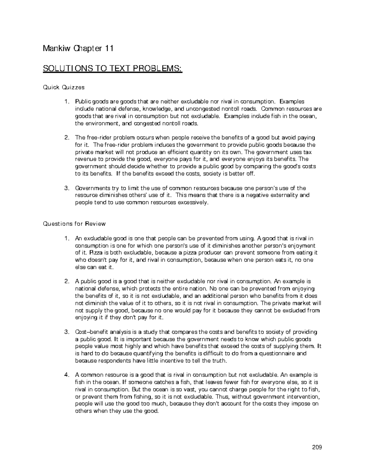 Answers to Chapter 11 questions - 209 Mankiw Chapter 11 SOLUTI ONS TO ...